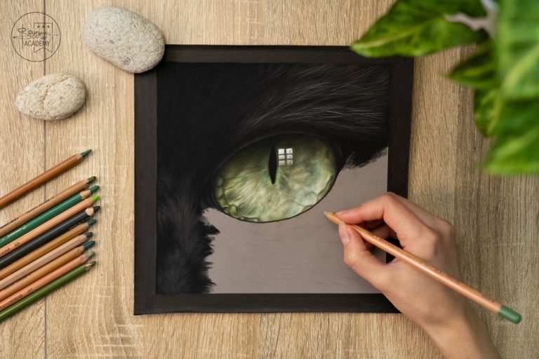 Tutoriel œil de chat ultra-réaliste au pastel sec